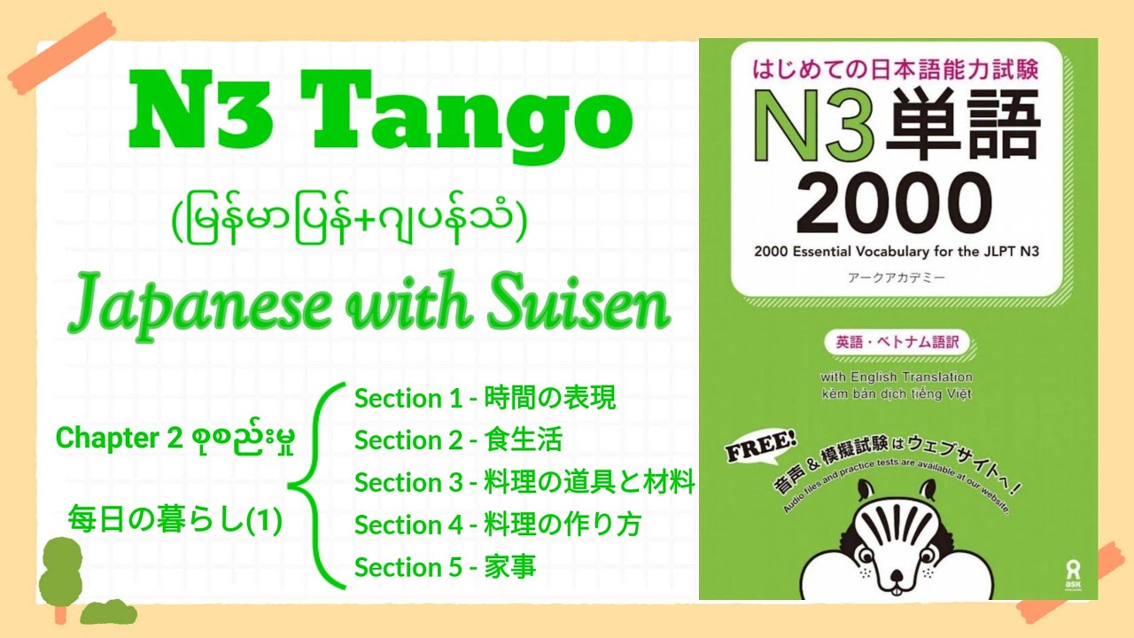 N3 Tango [Chapter 2 all] [Section 1 to 5] (မြန်မာပြန်+ဂျပန်သံ) - YouTube