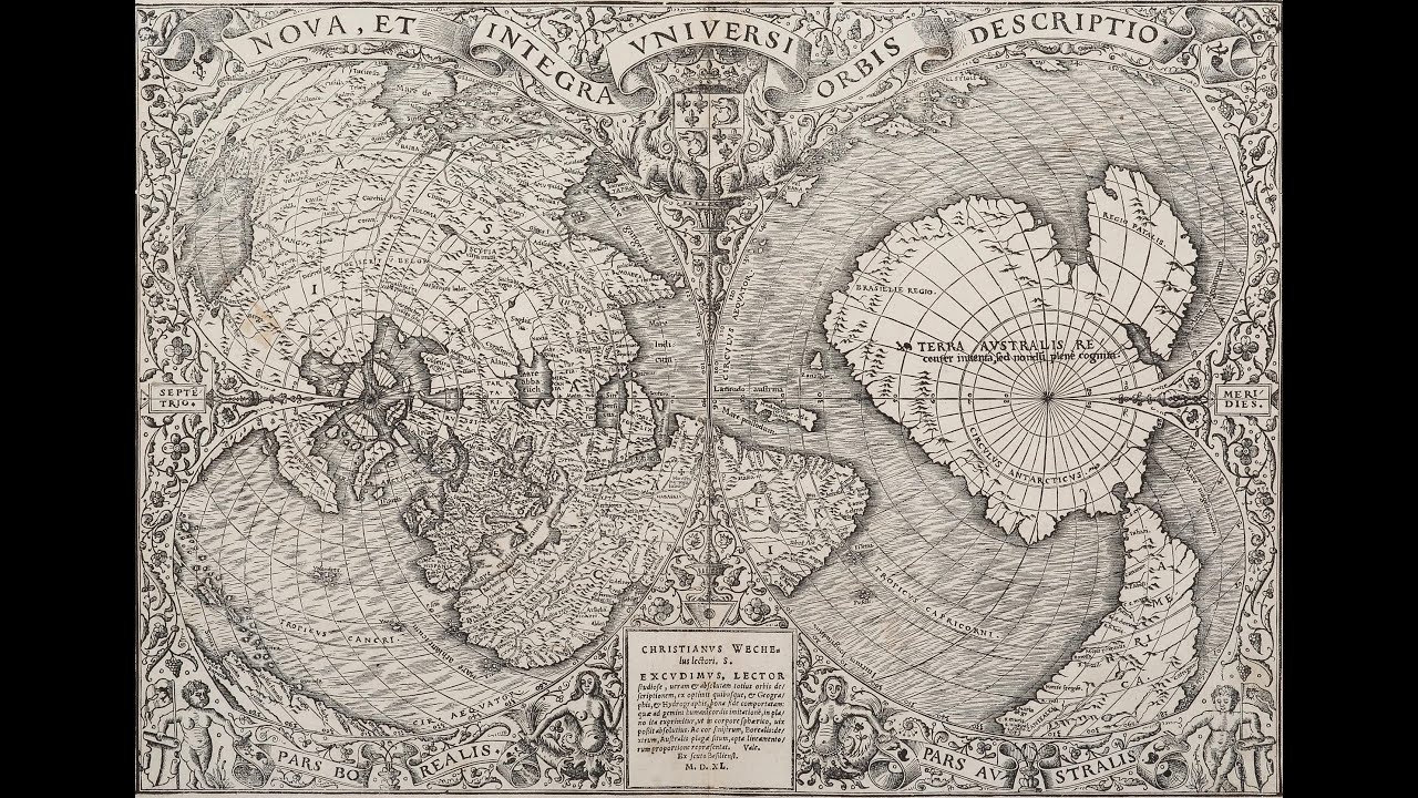 Oronce Fine's Cordiform World Map - over 450 years old! - YouTube