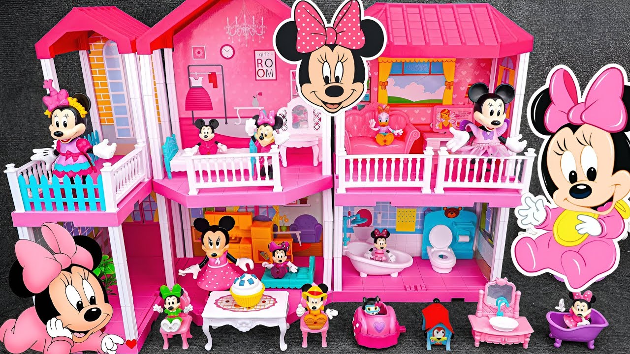 10 Minutes Satisfying unboxing Disney Minnie Mouse House Play Set, Toy ...