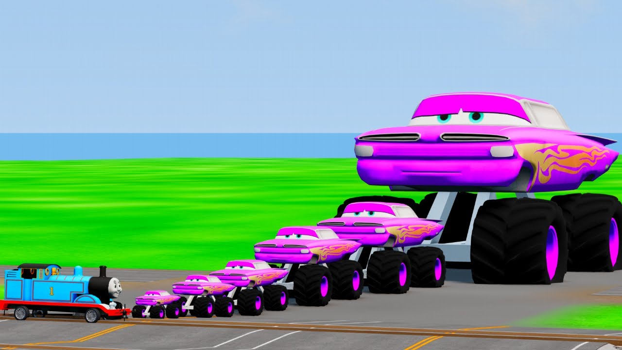 Big & Small Long Lighning McQueen Vs Thomas Train The Tank Engine Vs ...