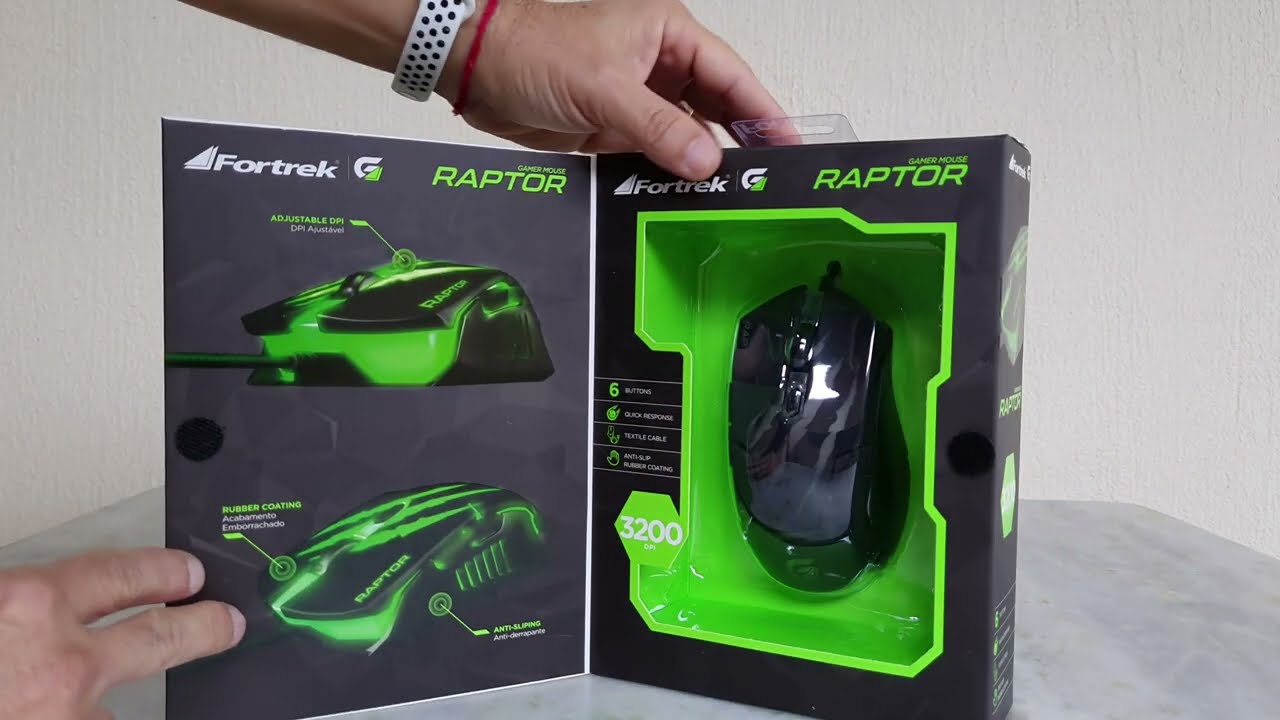 Mouse Gamer Profissional Jurassic Raptor 3200DPI - Fortrek - YouTube
