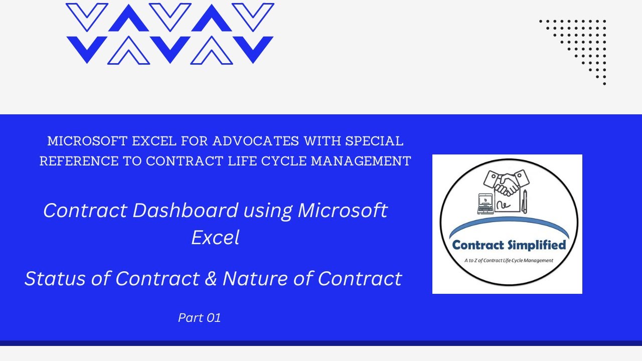 Contract Dashboard using Microsoft Excel | Status of Contract | Nature ...