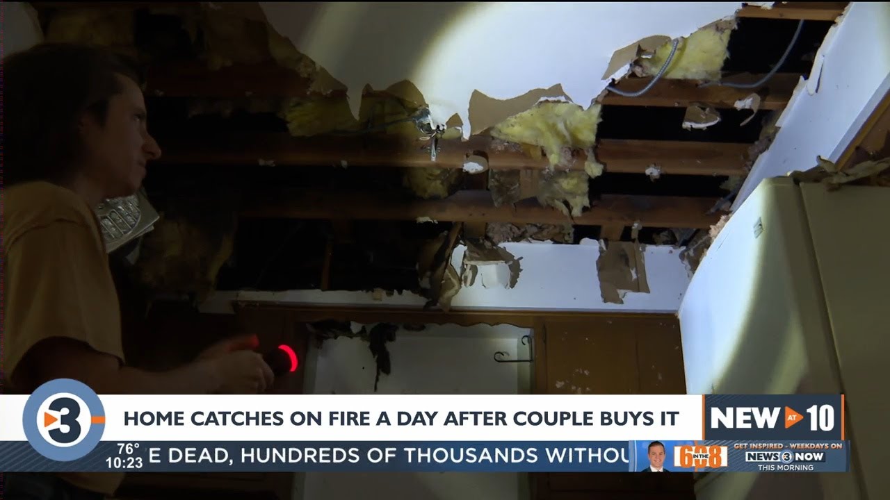 Couple's home catches fire hours after they get keys - YouTube