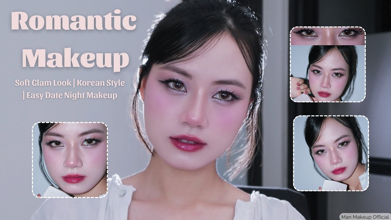 Romantic Pinky Makeup Look Tutorial | Soft K-Beauty Date Night Tone ...
