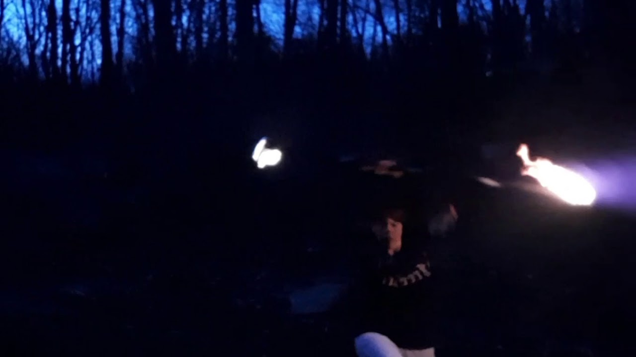 Fire staff practice - YouTube