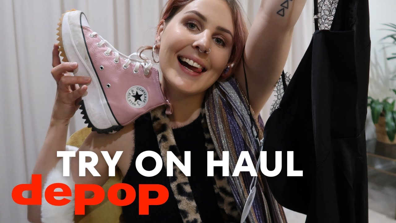 Depop Thrift try on haul | Sustainable fashion - YouTube