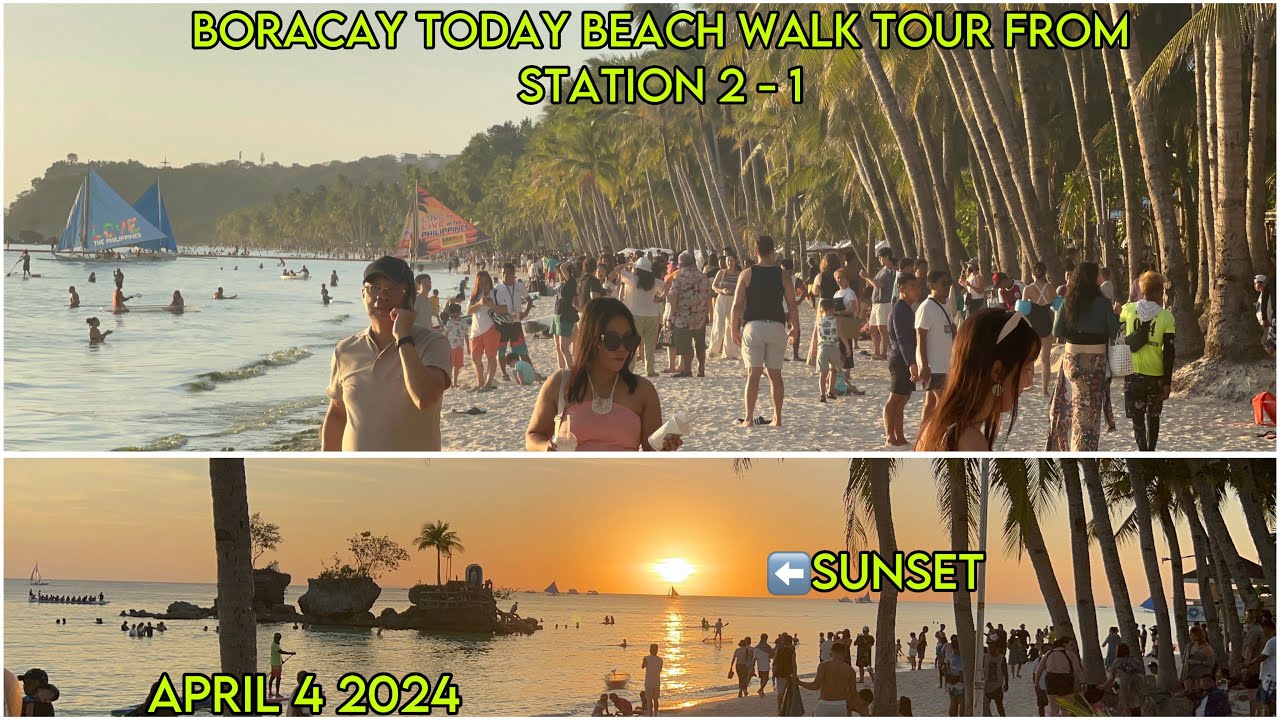 The BORACAY ISLAND WHITE BEACH TODAY | PHILIPPINES| Beach Walk FROM ...