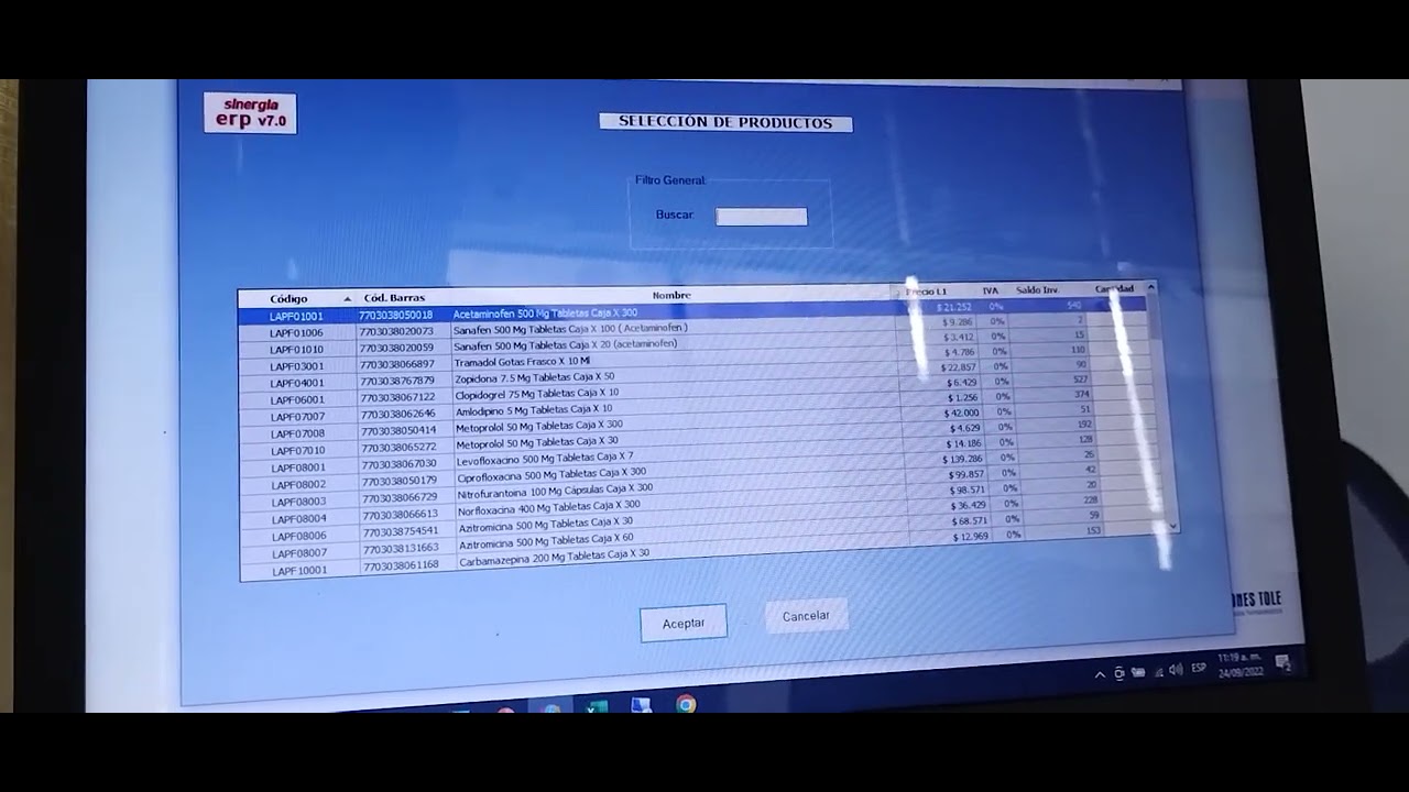 Manual para digitar pedidos en el programa Sinergia - 24 septiembre 2022 - YouTube
