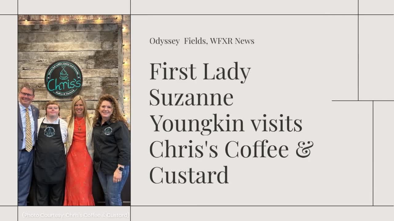 First Lady Suzanne Youngkin visits Chris's Coffee & Custard - YouTube