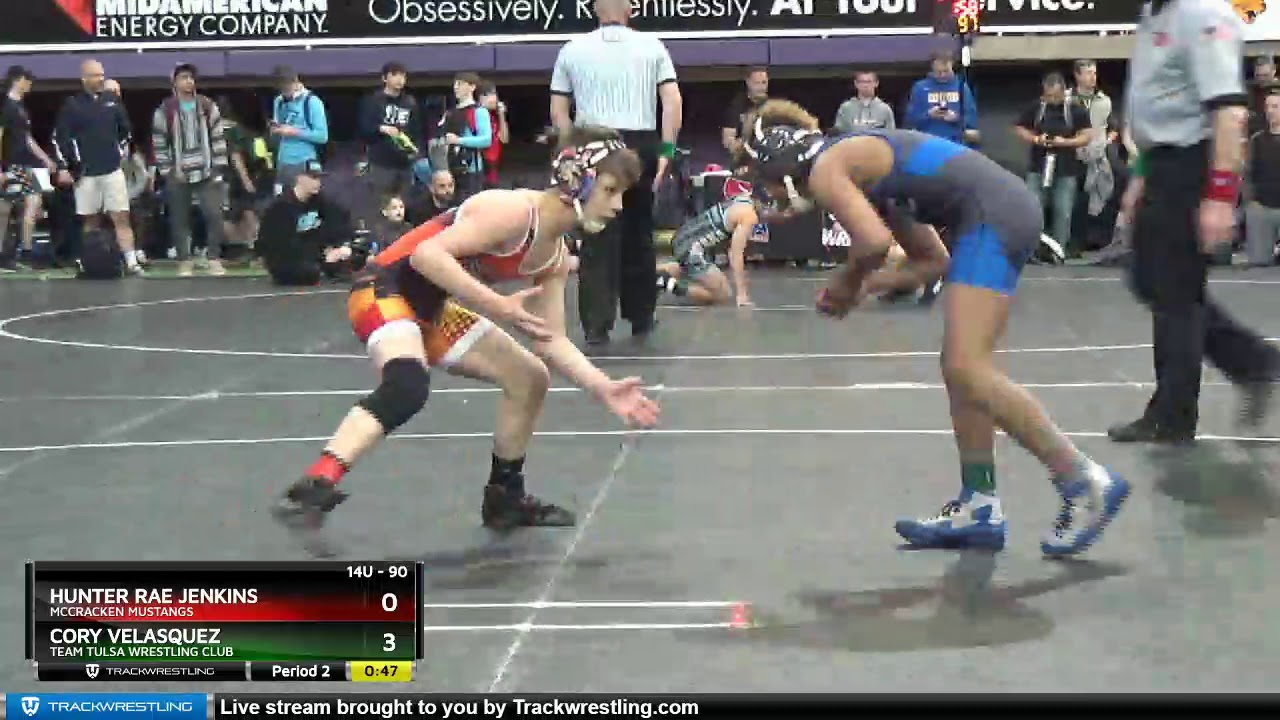 14U 90 Cory Velasquez Team Tulsa Wrestling Club Vs Hunter Rae Jenkins ...