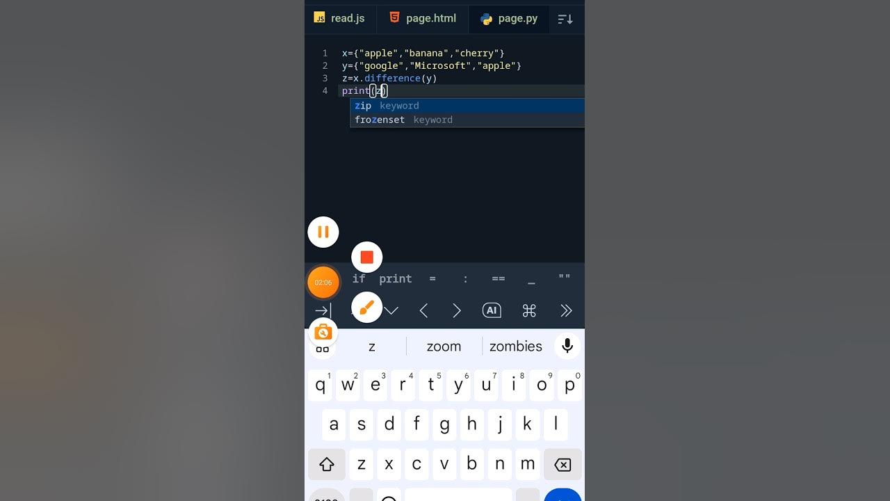 python Set difference () methods #short #python #set #difference # ...