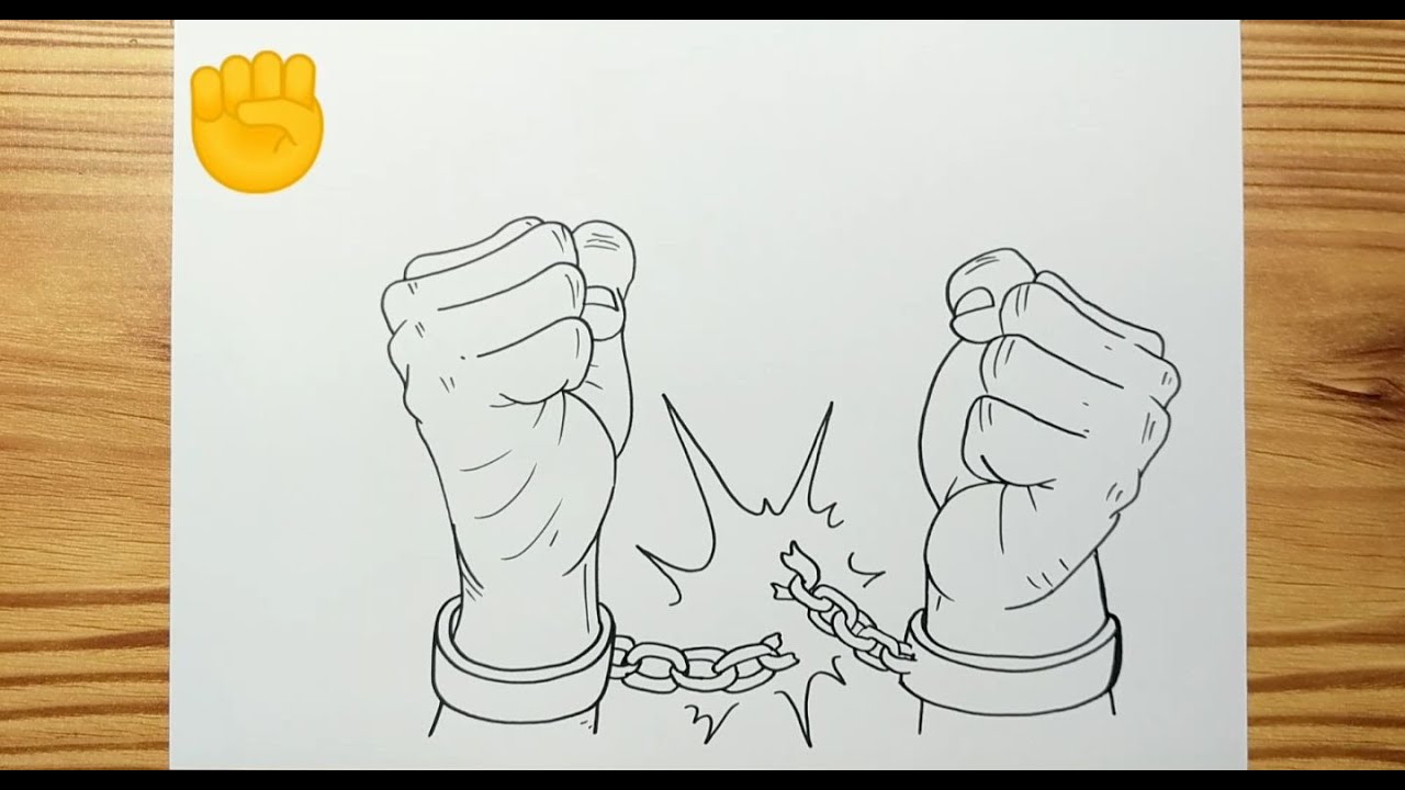 How to draw FREE HAND CHAINED - YouTube