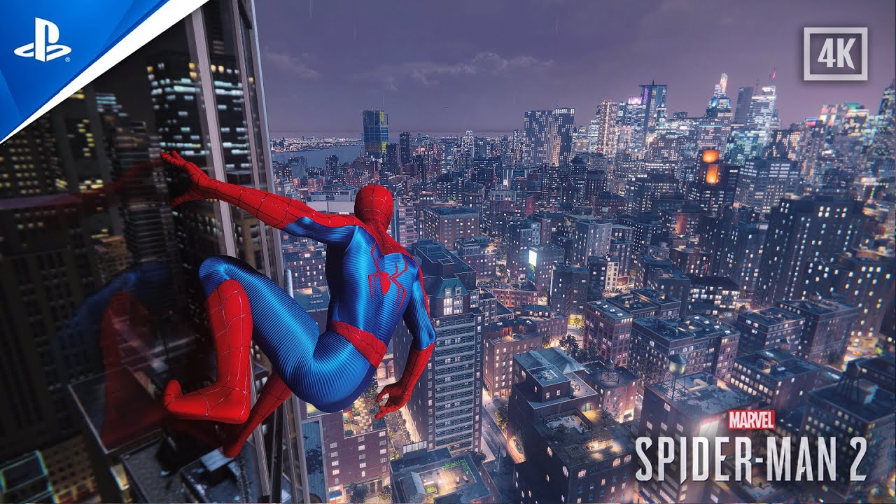 Marvel's Spider-Man 2 PS5 Gameplay Accurate Night Time Graphics and NWH ...