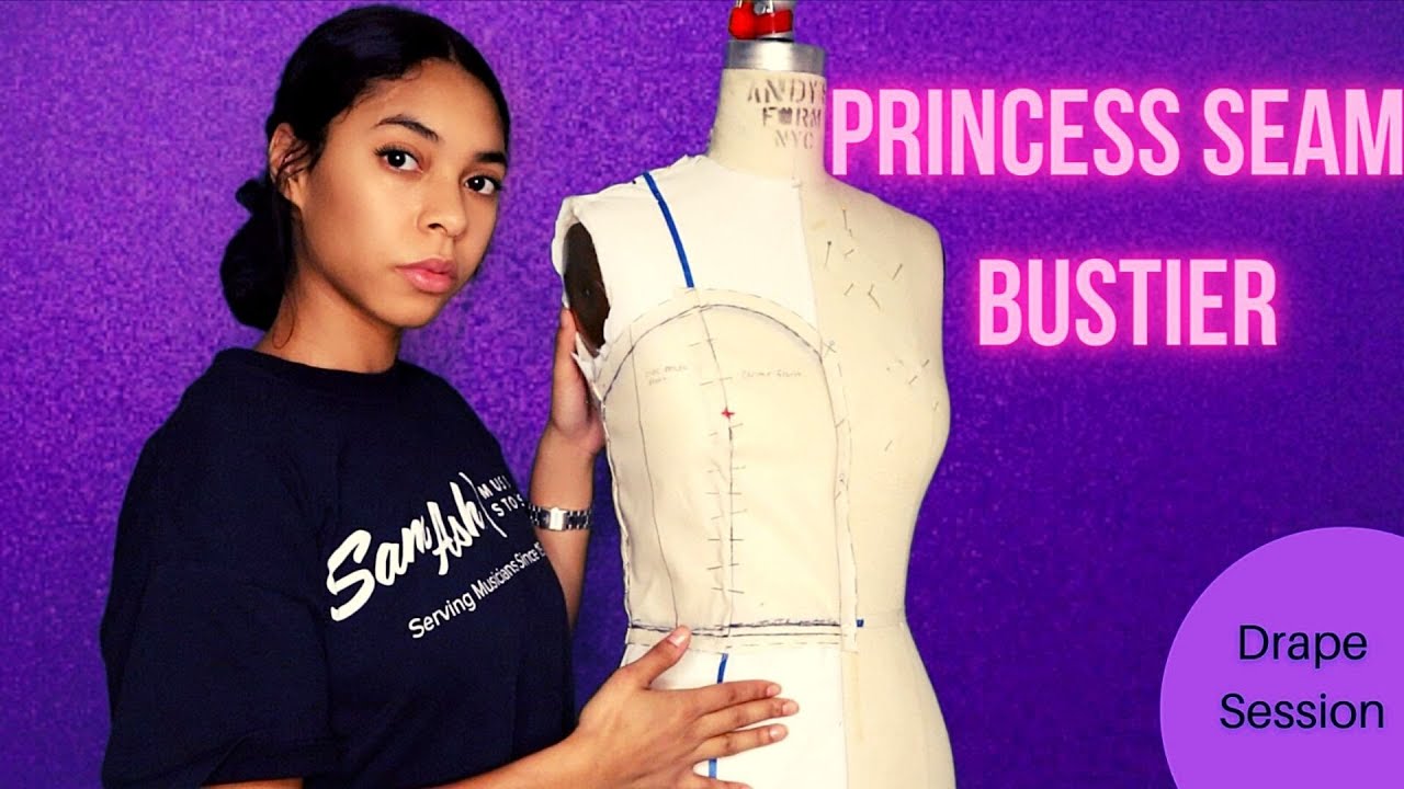 How To Drape A Princess Seam Bustier/Sweetheart Top| Step By Step - YouTube
