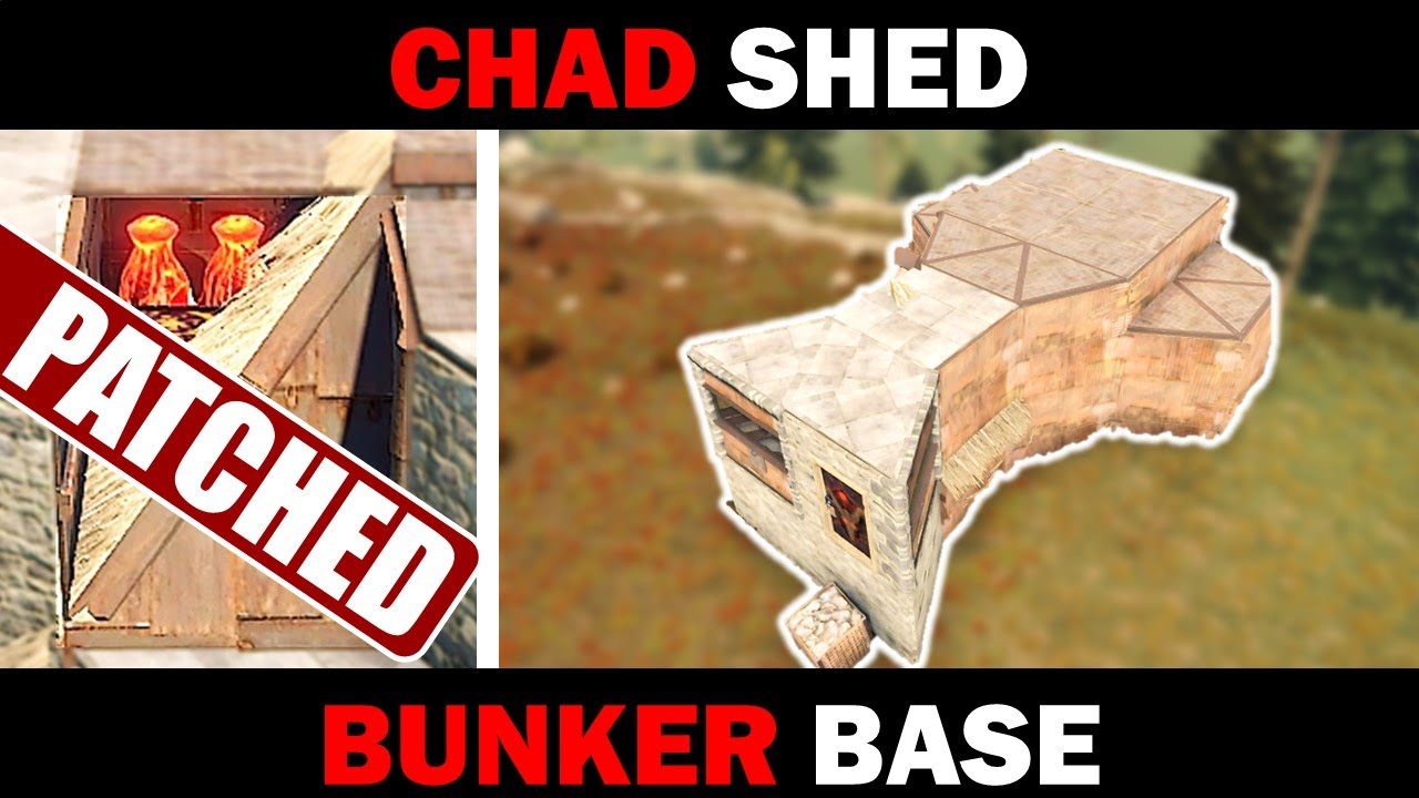 Chad Shed - RUST NO BP 2x2 Double Roof Bunker Base [PATCHED] - YouTube