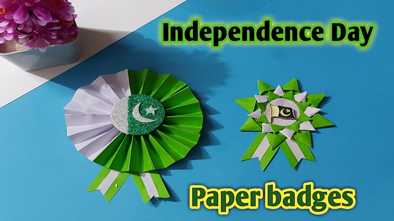 #100| How to make independence day paper badges | diy 14th August paper ...
