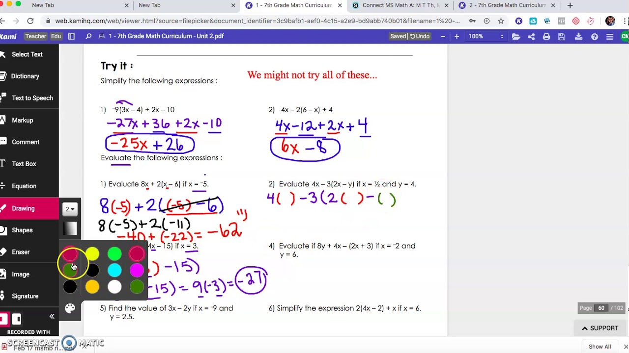 Simplifying verses Evaluating Expressions - YouTube