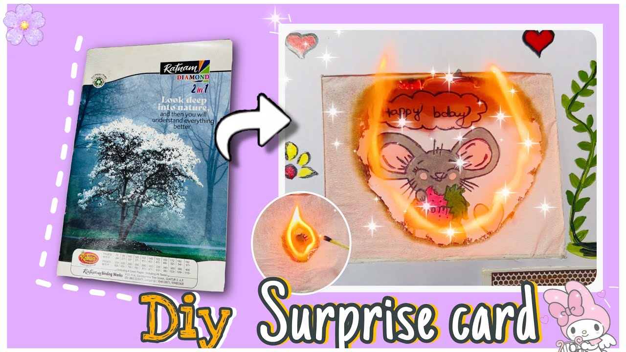Easiest Tutorial of viral fire card 🔥on internet😱| without kraft paper ...