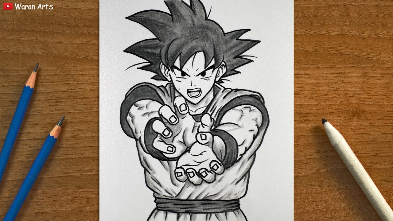 Easy Anime Drawing || How to Draw Goku Step by Step || Dragon Ball Z ...