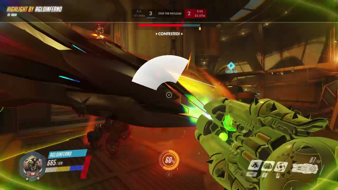 Orisa shield blocks Rein's shatter (Overwatch) - YouTube