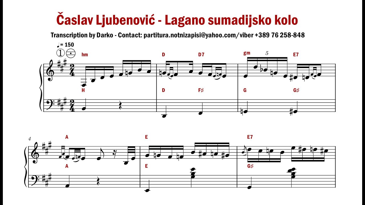 Časlav Ljubenović ‎- Lagano sumadijsko kolo Chords - Chordify