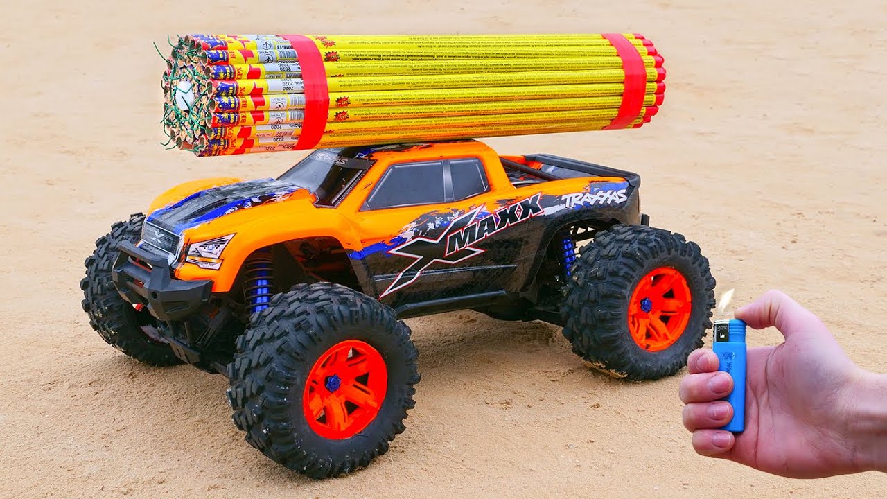 Experiment: Rc Truck and Fireworks ! - YouTube