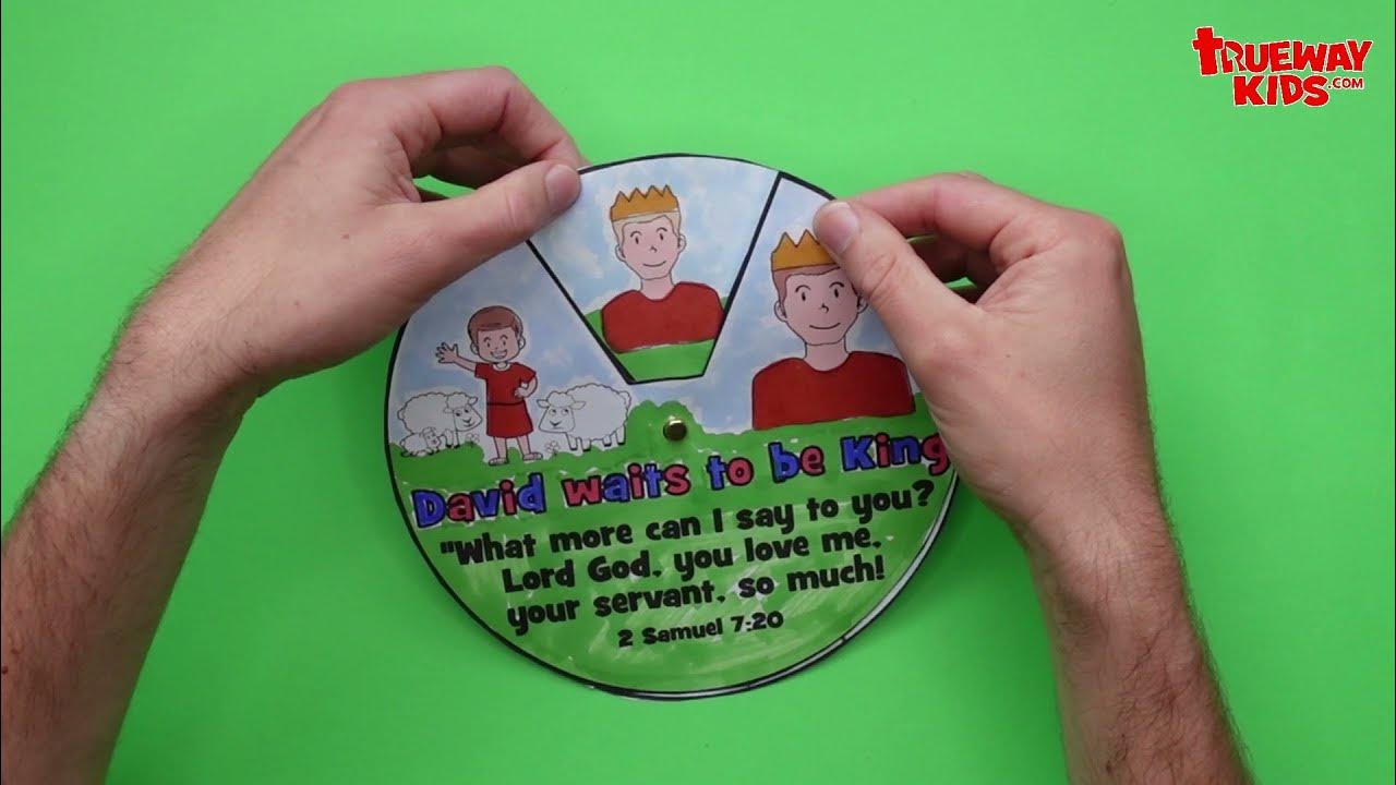 King David Bible story wheel craft for kids - FREE template - YouTube