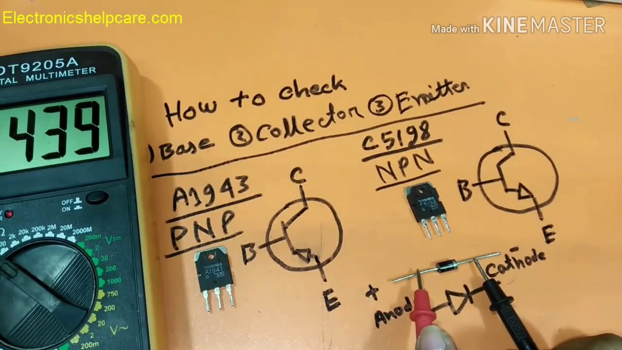 Transistor reading base, emitter, collector - YouTube