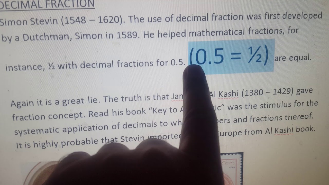 Decimal Fraction and Simon Stevin - YouTube