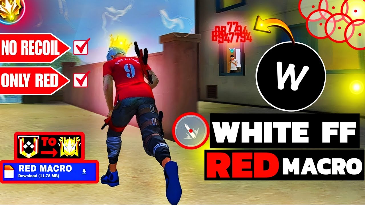 White FF Red Button ⭕ Latest Updated Macro Setting 📂 For 100% Headshots ...