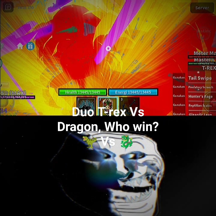 Duo T-rex Vs Dragon rework #bloxfruits - YouTube