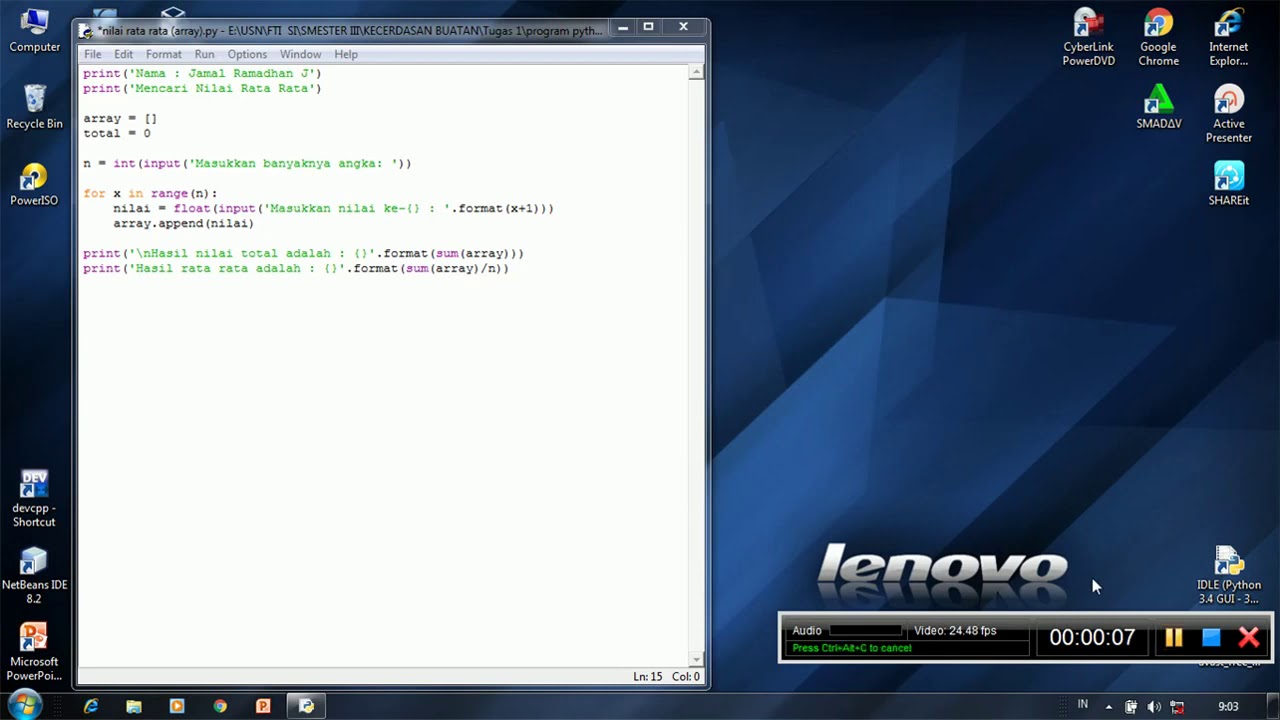 Program mencari rata-rata pada python - YouTube