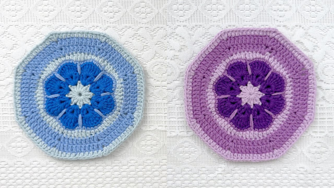 Octagon Granny Square (Style Ⅱ) - Free Pattern - YouTube