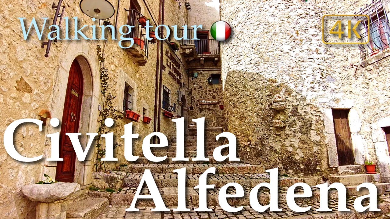Civitella Alfedena (Abruzzo), Italy【Walking Tour】History in Subtitles ...