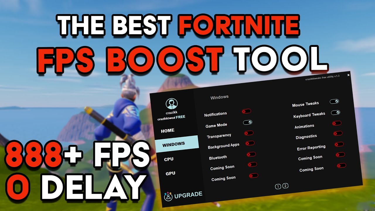 NEW Fortnite FPS BOOST Tool 🔧 ( More FPS & Lower Latency) - YouTube