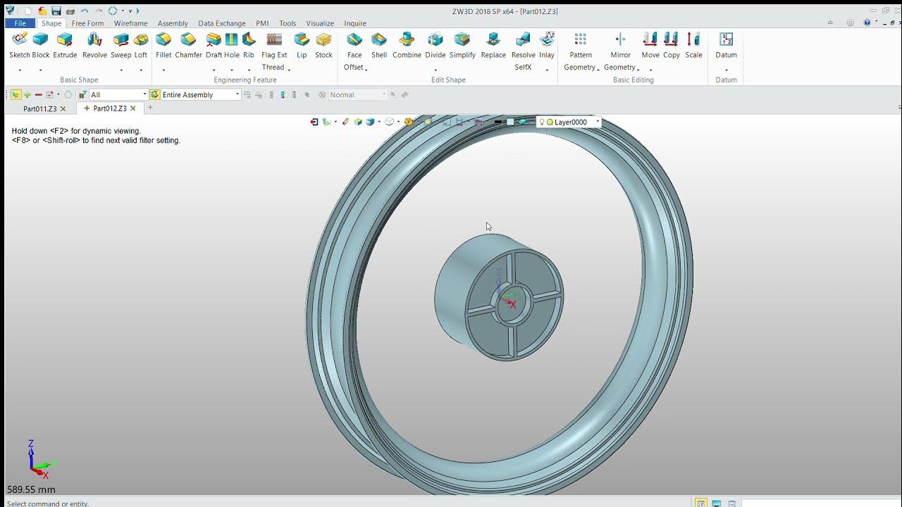 Tutorial ZW3D - Cara Membuat Velg Menggunakan ZW3D - YouTube