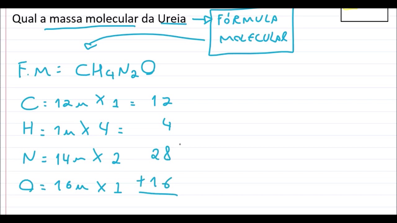 Qual a massa molecular da Ureia - YouTube