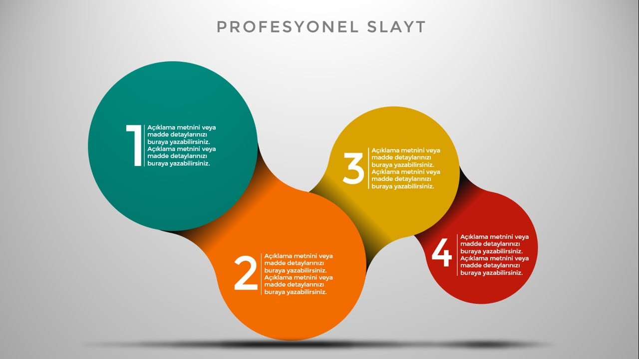 4 adım, sunum şablonu, 3D Infographic, modern slayt - YouTube