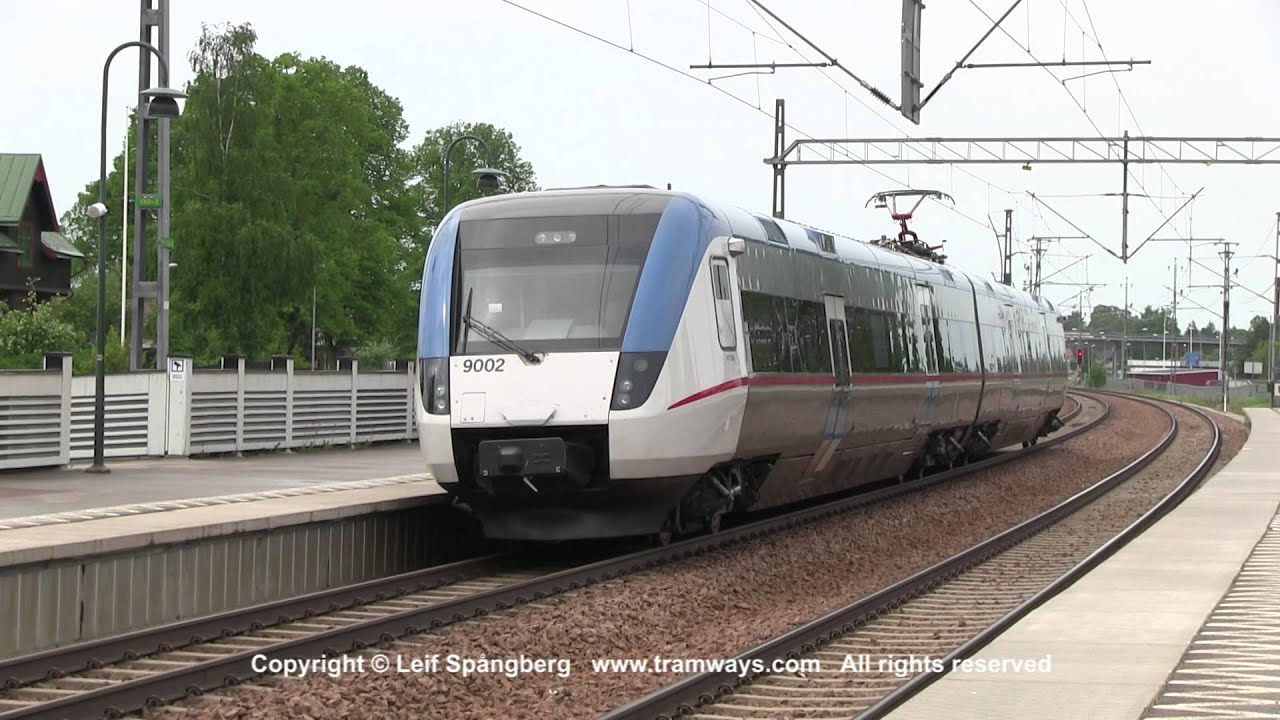 SJ X50-2 Regina EMU train at Kolbäck, Sweden - YouTube