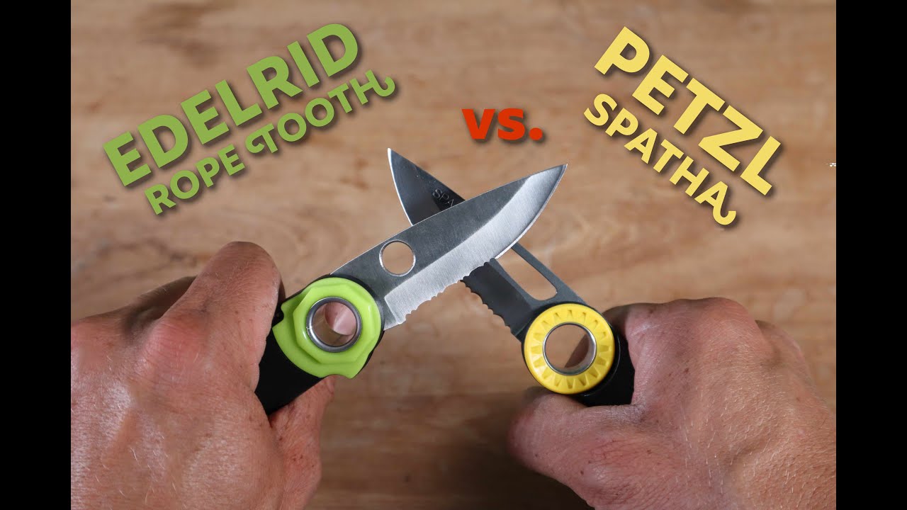 Edelrid Rope Tooth vs. Petzl Spatha - Snijtesten - YouTube