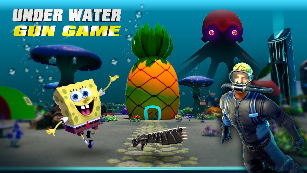 UNDER WATER GUN GAME Official Map Trailer | Find SpongeBob house🍍🟨0623 ...