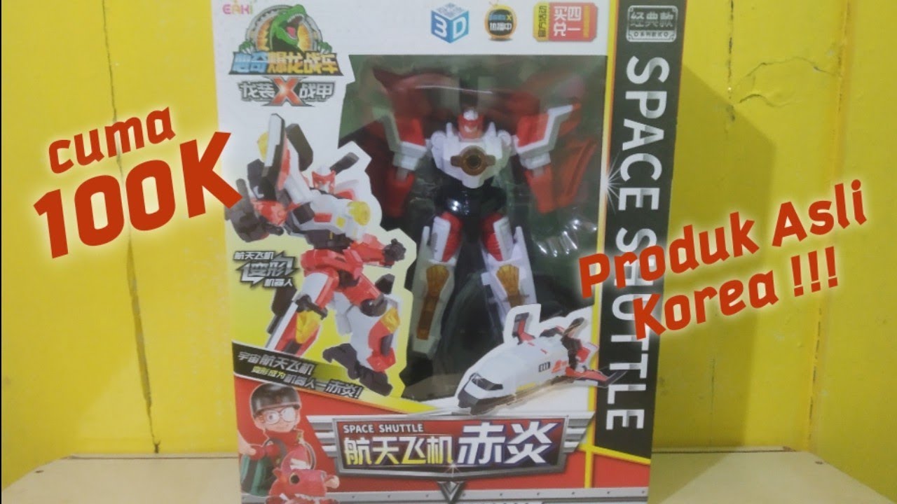 Unboxing Robot SPACE SHUTTLE from Dino Power Animation Series Korea # ...
