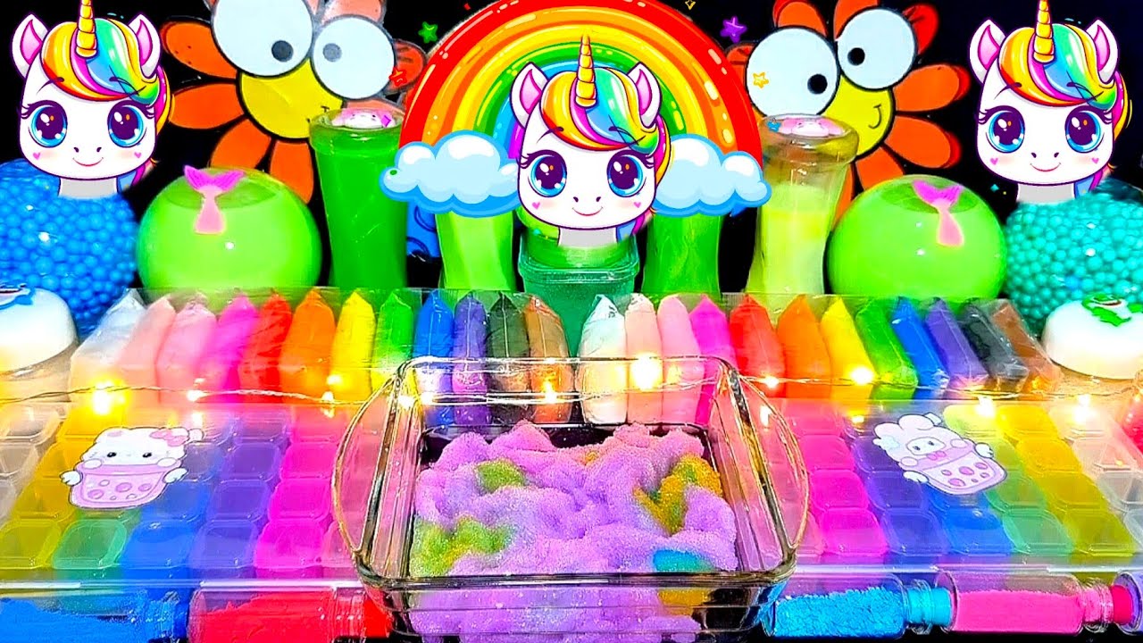 Slime Mixing Random ASMR 🌈 | Mixing Many Things Into Glossy Slime 🦄 - YouTube