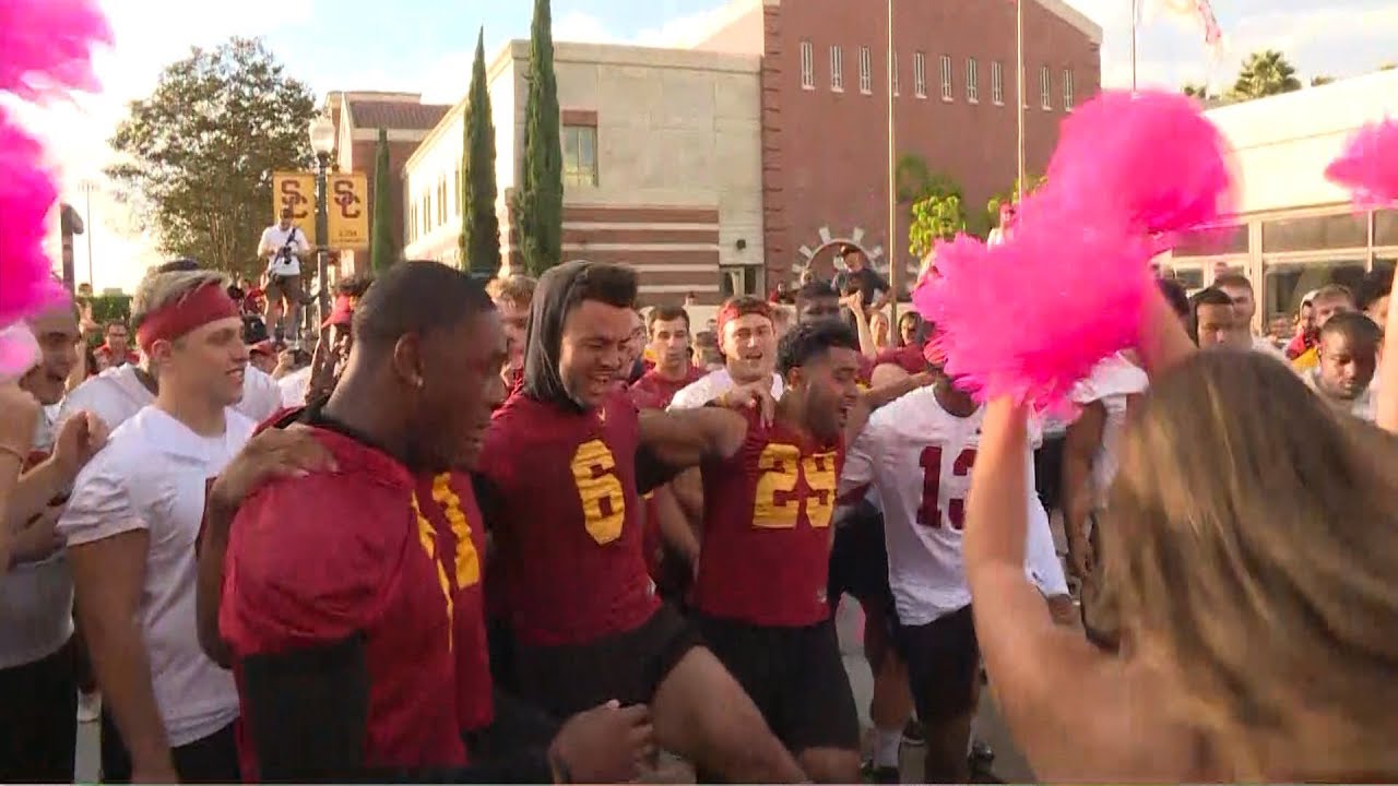 Go inside a Jock Rally as USC football, Spirit of Troy get ready for ...