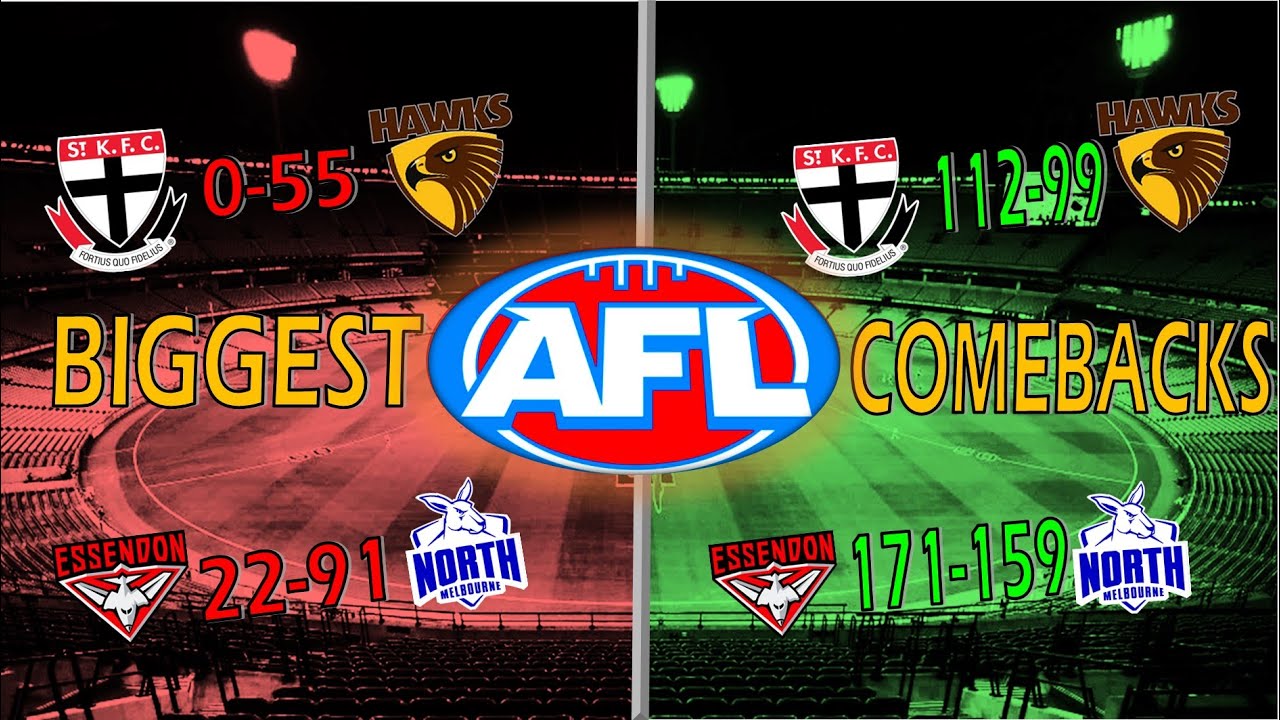 THE TOP 10 GREATEST AFL/VFL COMEBACKS OF ALL TIME - YouTube