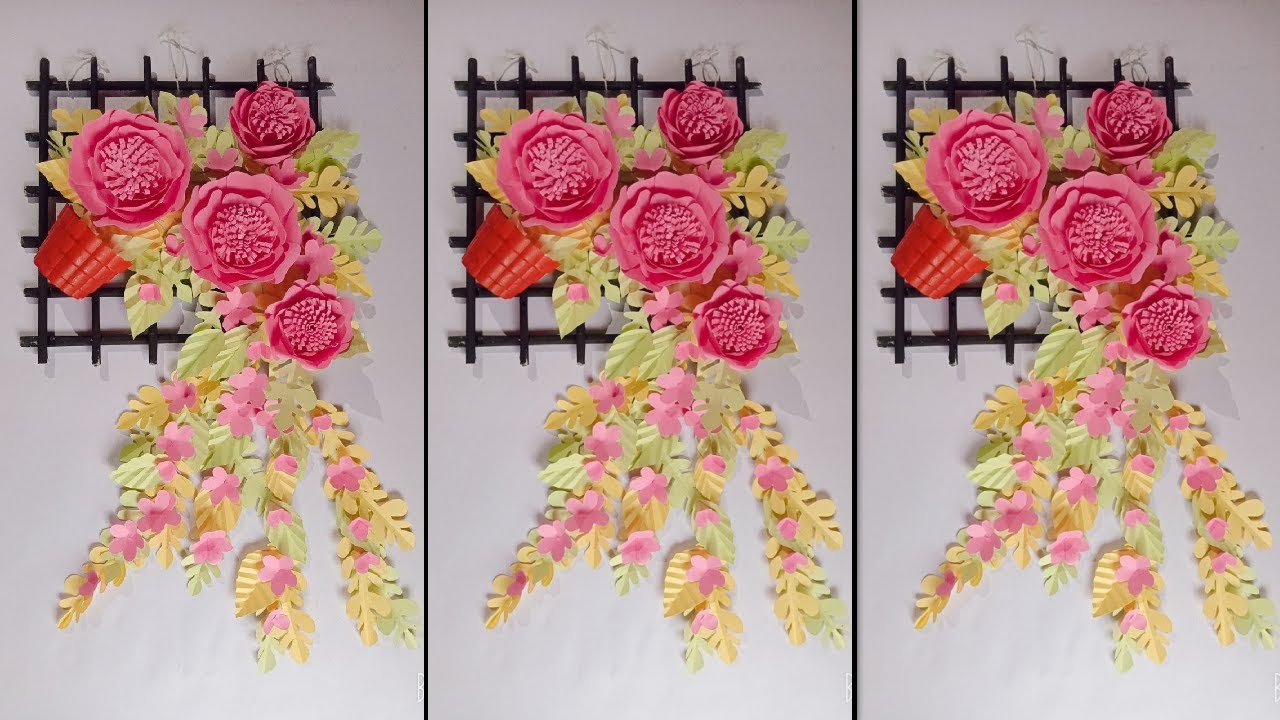 Beautiful Flower Vase Wall Hanging With Paper How To Make Flower Wall Hanging With Paper Craft beautiful-flower-vase-wall-hanging-with-paper-how-to-make-flower-wall-hanging-with-paper-craft