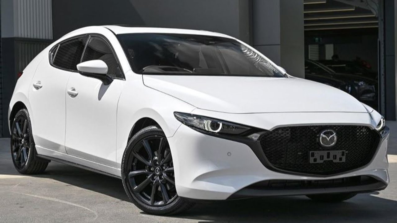 2024 Mazda 3 Hatchback White With Black Rims