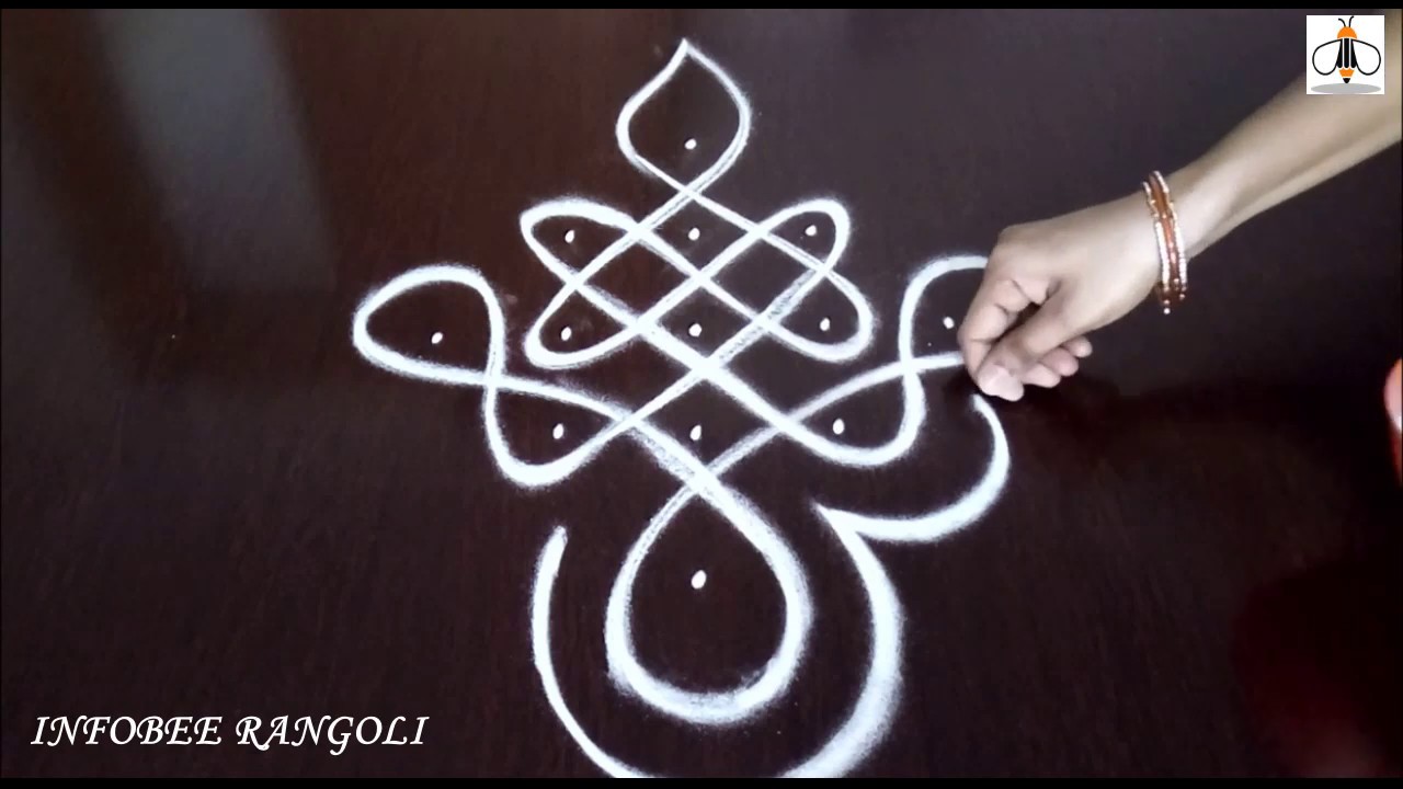 Monday Special 5 dots Creative Chikku Kolam || Easy Rangoli Design ...