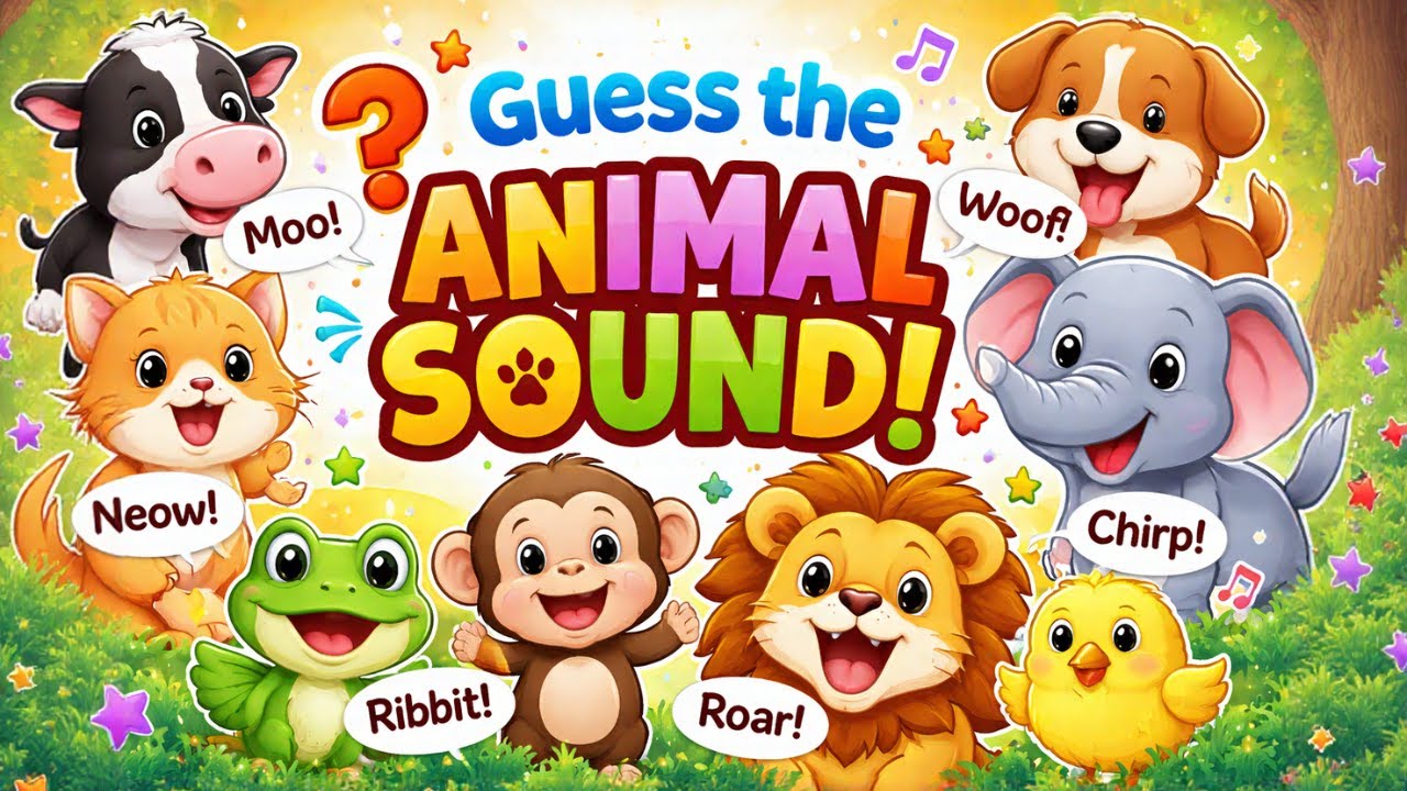 🎵 Guess the Animal Sound 🐮🐶 | Fun Kids Game | Animal Sounds Quiz for ...