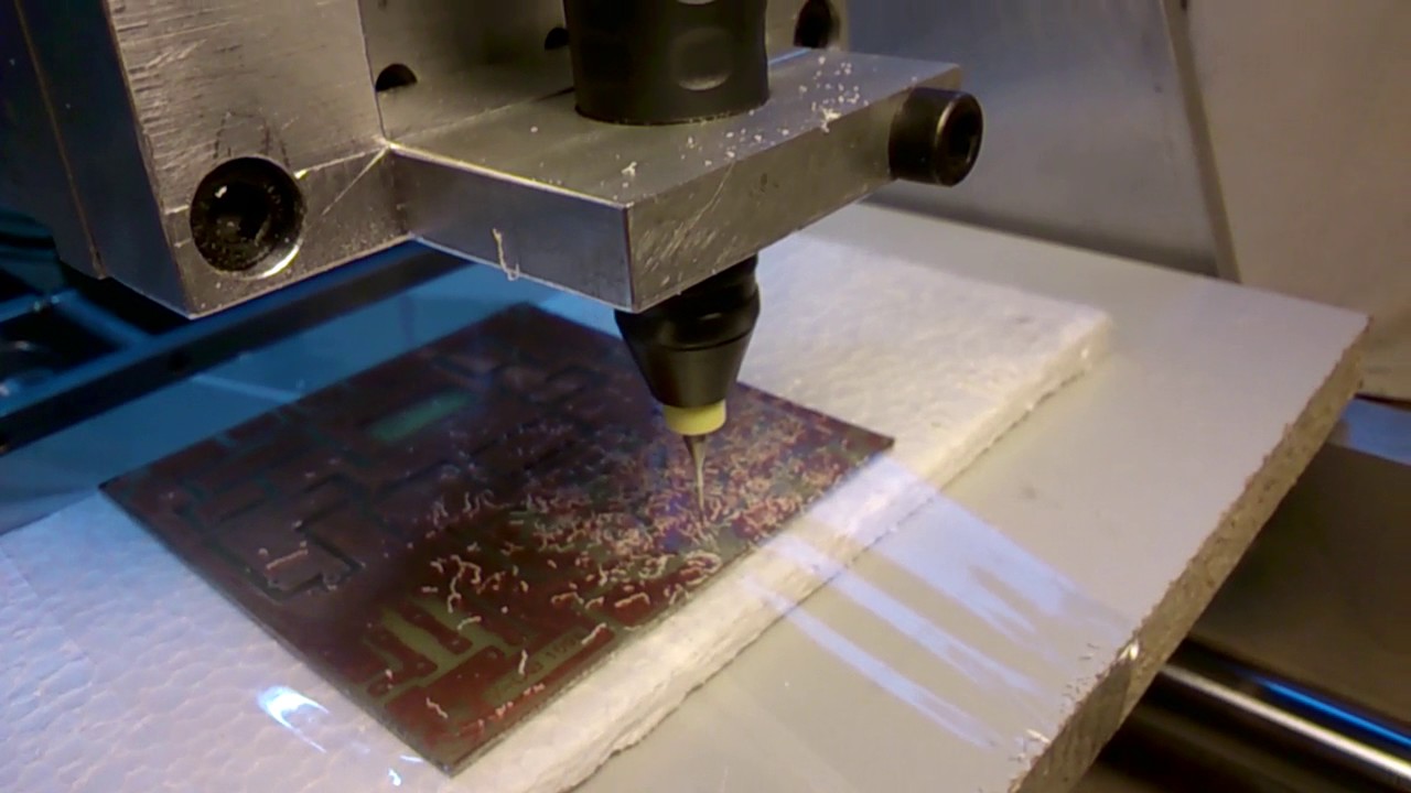 CNC PCB drilling - YouTube